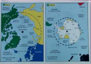 Mapa Círculos Polares a cores e a relevo | UEST